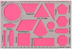 PRANSUNITA School Geometry Template Drafting Scale Stencil - 16 ...