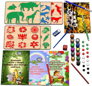 SunRobotics Kit4Genius Stencils Craft & Finger Painting Art Study ...