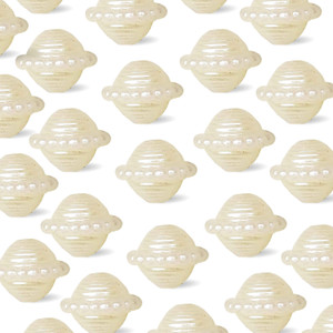 Adhvik (Pack of 400 Gram) Off White Lattu Shape Pearlized Beading Work ...