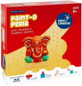 Pidilite Fevicreate Eco-Friendly DIY Ganesha Painting Kit,Natural Clay ...