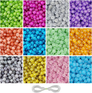 REGLET 420 Pcs Matt & Sparkle Cut Glass Beads for Jewellery Bracelet ...