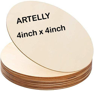 ARTELLY 4inch DIY Round Circle MDF Pine Wood 3.5mm Resin Art and Craft ...