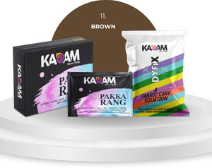 KADAM Pakka Rang Permanent Fabric Dye Colour | Shade No.11: Brown | 25g ...