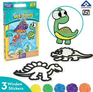 Imagimake Clay Stickers: Dino Pals | Create 3 Unique DIY Stickers using ...
