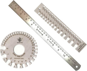 HAMMER MAN Wire Gauge MM & INCH/Steel Ruler/Steel Scale - Wire Gauge MM ...