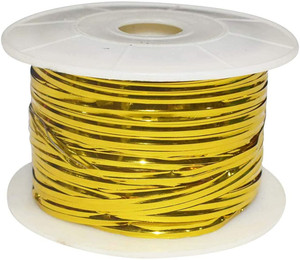 Airtick (4mm X 100 Mtr) Golden Metallic Twist & Tie Ribbon Wire for Diy ...