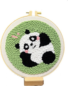 HASTHIP DIY Tufting Art Craft Kit Cute Panda Punch Needle Embroidery ...