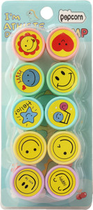 Pancikaa Smiley Self Inking for Arts and Crafts for Kids, Pack of 10 ...