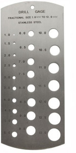 HAMMER MAN Drill Gauge Measurement Tool Combo/Metal Metric Standard ...