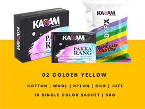 KADAM Fabric Dye Colour, Shade 02 Golden Yellow, Pack of 10 Single ...