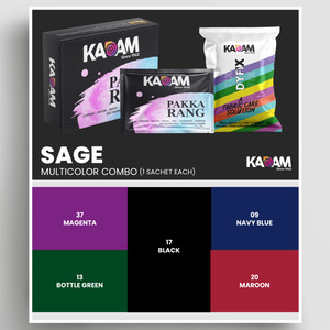 KADAM Pakka Rang Multicolour Combo 7: Sage | 25g Pack | Permanent ...