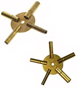 HAMMER MAN 4 /5 Prong Brass Clock Key for Winding Clocks Combo, Even ...