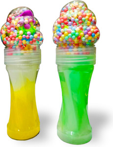 SABIRAT Cute Slime Bottle For Kids With Thermocol Balls & Popit [Pack 1 ...