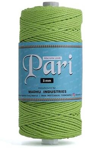 Macrame Cords Pari Dori Thread | 3mm Twisted (3Ply) | Parrot Green ...