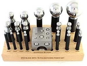 HAMMER MAN Dapping Punch & Block Set of 18 / Jewelry Tools/Metal ...