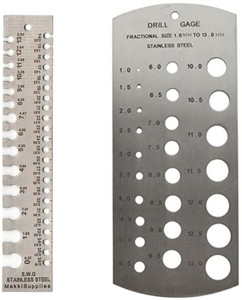 HAMMER MAN Drill Gauge Measurement Tool & Rectangular Wire Gauge Combo ...