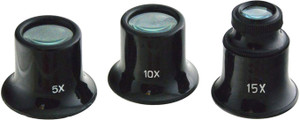 Luxuro Magnifier Eye Loupe Set 5X 10x 15x ( Pack of 3 ) - Magnifier Eye ...