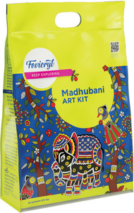 Fevicryl Madhubani Art kit with Pre-Printed Canvases, Acrylic Paints ...