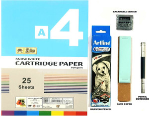 Flipkart.com | SKYGOLD A4 CARTRIDGE SHEETS ,DRAWING PENCIL SET COMBO ...