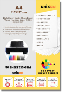 Flipkart.com | UNIXAA 210 GSM High Glossy Inkjet Photo Paper A4 ...