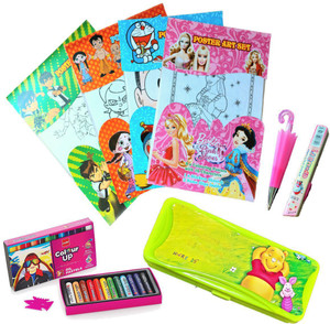 Flipkart.com | HI-FRIENDS 4 Poster book with oil pastel and pencil box ...