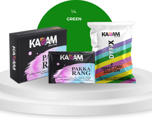 KADAM Pakka Rang Permanent Fabric Dye Colour | Shade No.14: Green | 25g ...