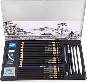 Flipkart.com | WISHKEY Graphite Charcoal Drawing Pencil Set for Artist ...