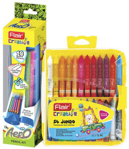 Flipkart.com | FLAIR Creative Series 10 Wooden Aero Pencil Kit & 24 ...