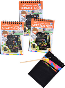 Flipkart.com | PlayKith Scratch Note-book Coloring Magic Book Drawing ...