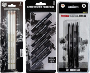 Flipkart.com | ChiggiWiggi 3 White Charcoal Pencil,6 Compressed ...