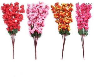 SAHU TRADERS Pink, Orange, Red, Pink Orchids Artificial Flower Price in ...