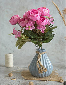 Satyam Kraft Artificial Lovely Rose Peony Flowers Stick, Bunch for Home ...