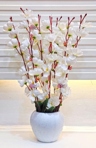 Daissy Raise White Blossom Artificial Flower Plant for Home Decor White ...