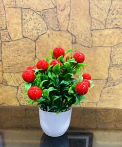 Ryme Pack of 1 Cherry Plant Bonsai Artificial Plant with Pot Price in ...