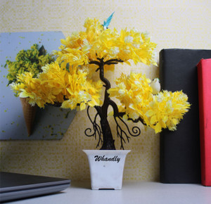 Whandly Artificial Yellow Tree with Pot for Living Room, Office Décor ...