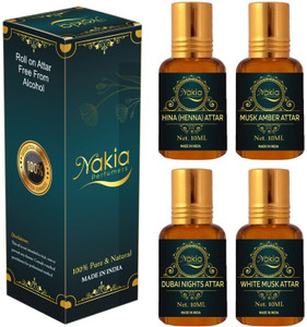 Nakia Hina (Henna), Musk Amber, White Musk, Dubai Nights Attar (Combo ...