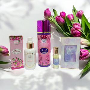 NASEEM Lamsa Body Spray 200 ML, Fatema Body Lotion 80 gm & Purple Dream ...