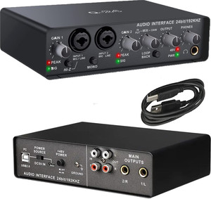DawnRays 2 Channel Audio Interface USB Live Sound Card Digital Audio ...