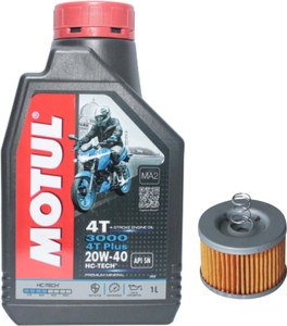 MOTUL 3000 4T Plus 20W40 API SM Engine Oil (1L) and Oil Filter for FZ ...
