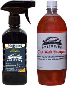 POLISHINE 1 X All in One Liquid Polish 200 ml, 1 X Car Wash Shampoo 1 ...