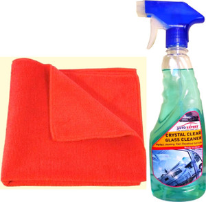 Auto Expert Crystal Clear Glass Cleaner + Microfiber Cloth Liquid ...