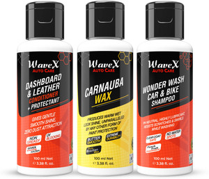 Wavex Car Dashboard & Leather Polish, Wonder Wash Car Shampoo, Carnauba ...