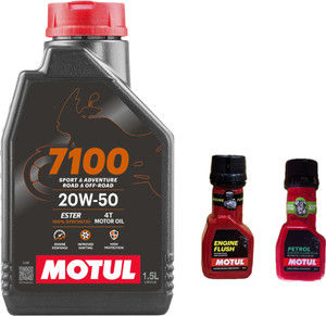 MOTUL 7100 4T 20W-50(1.5liter)+Engine flush(50ml)+Petrol system clean ...