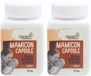 UJWALA AYURVEDASHRAM Mamicon Capsule, For Milk Secretion In Mother ...