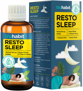 TruHabit Restosleep Herbal Sleep Aid Syrup with Lemon Balm and Valerian ...