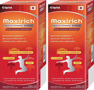 Cipla Maxirich Multivitamin syrup 400ml PACK OF 2 Price in India - Buy ...