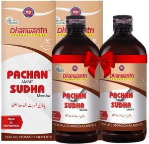DHANWANTRI PHARMACEUTICAL Pachan Amrit Sudha - Meetha Syrup Combo Pack ...