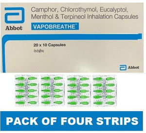 Abbot PHARMA VAPOBREATHE INHALANT CAPSULES FOR COLD AND COUGH RELIEF (4 ...