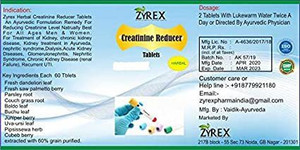 ZYREX Creatinine Reducer Tablets-60 Tablets pack Price in India - Buy ...