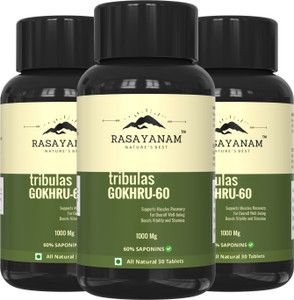 Rasayanam Gokhru-60 Gokshura Tablets 1000mg | Ultra High Concentrated ...